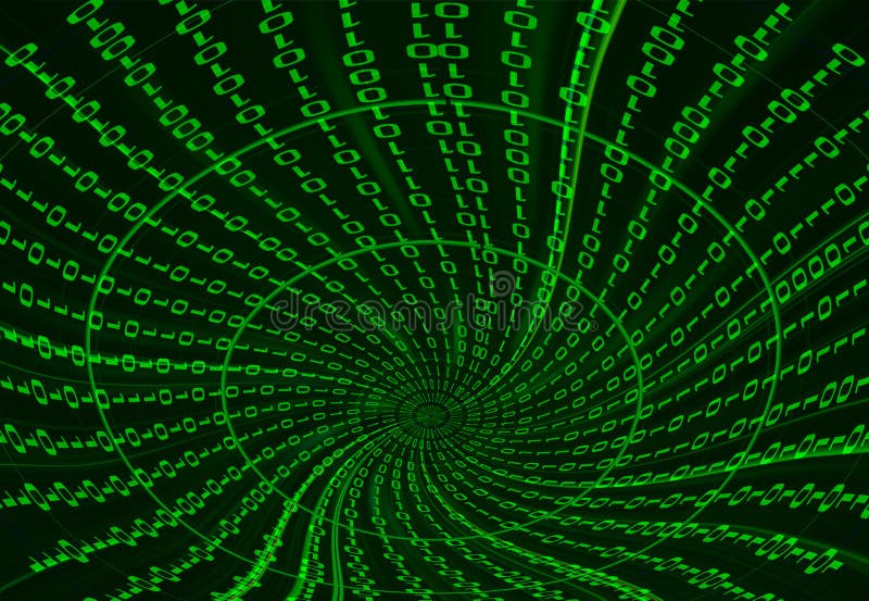Digital Map with Matrix Code and Circuit Board Stock Illustration ...