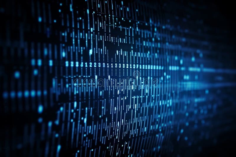 Digital Binary Encrypted Code Matrix Data Network Connectivity Stock Illustration - Illustration ...