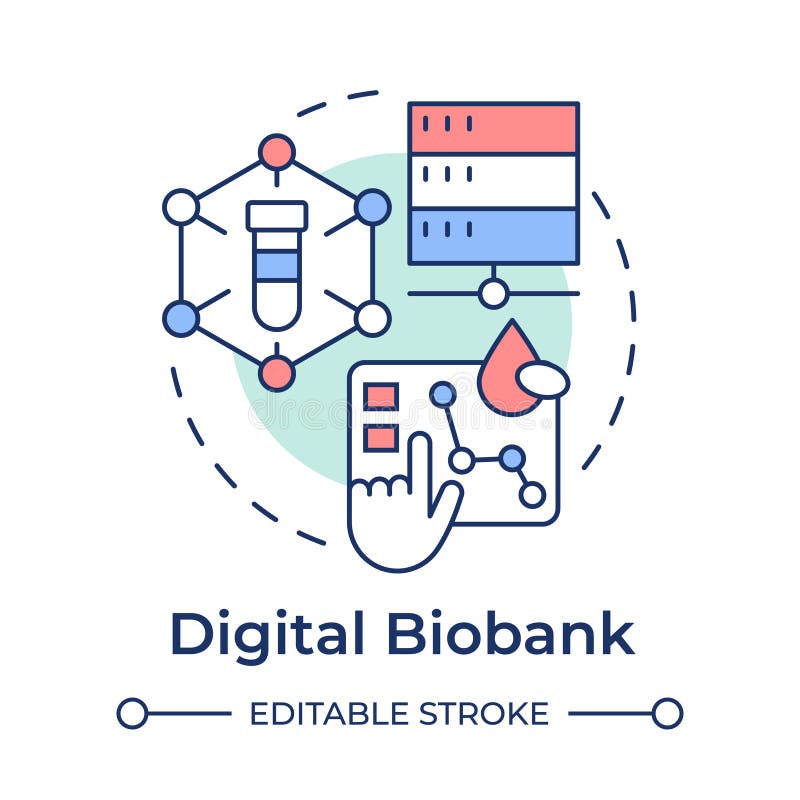 Digital Biobanks Multi Color Concept Icon Stock Vector - Illustration ...