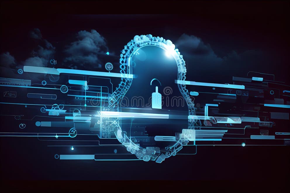 Digital biometrics concept stock illustration. Illustration of login ...