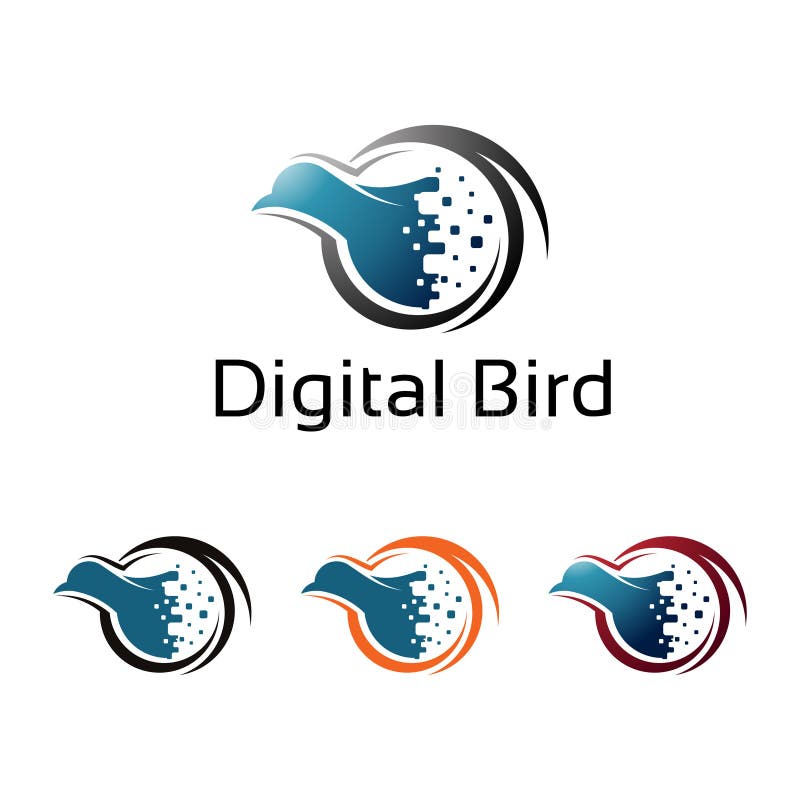 Digital Bird Pixel Internet Virtual Computer Illustration Stock Vector ...