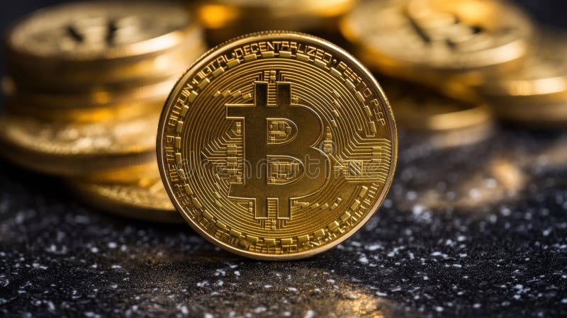 Digital Bitcoin Concept with Virtual Trading Elements and Charts Stock ...