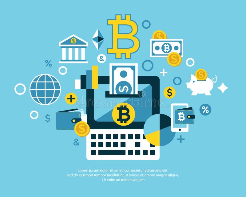 Digital Bitcoin Electronic Cryptocurrency Stock Illustration ... Digital Bitcoin Electronic Cryptocurrency Stock Illustration ...