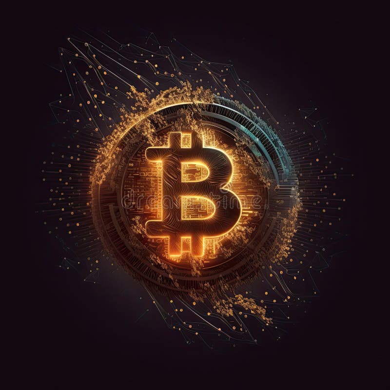 Digital Bitcoin Logo Concept Image Stock Illustration - Illustration of ...