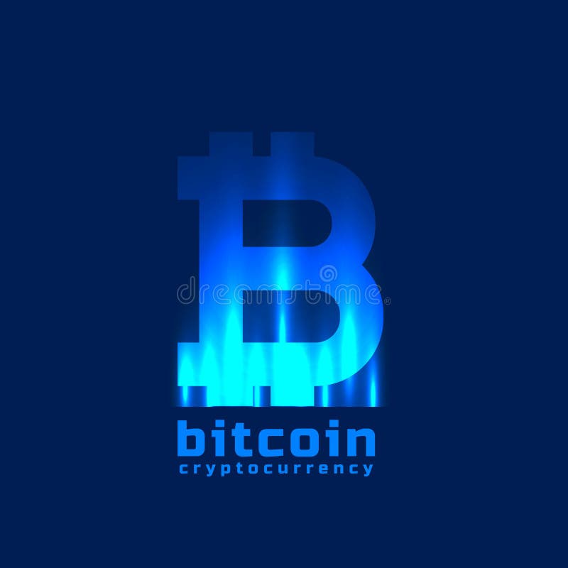Digital Bitcoins Symbol with Light Effect Stock Vector - Illustration ...