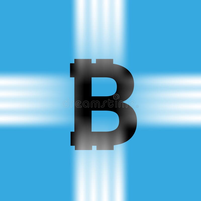 Digital Bitcoins Symbol with Light Effect on Transparent Backgraund ...