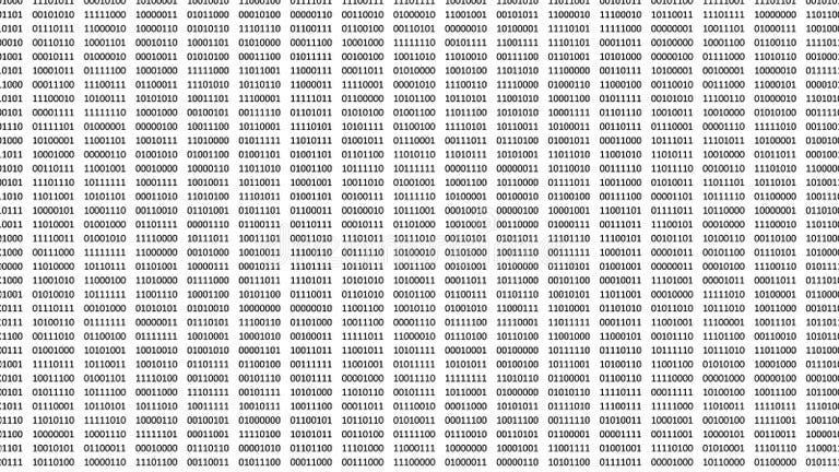 Digital Bits and Bytes on a White Computer Screen Stock Illustration ...