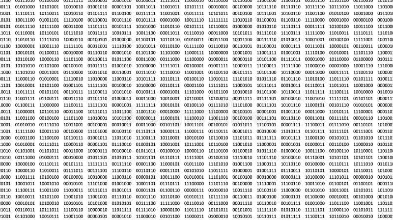 Animated Digital Bits and Bytes on a White Computer Screen. Stock ...