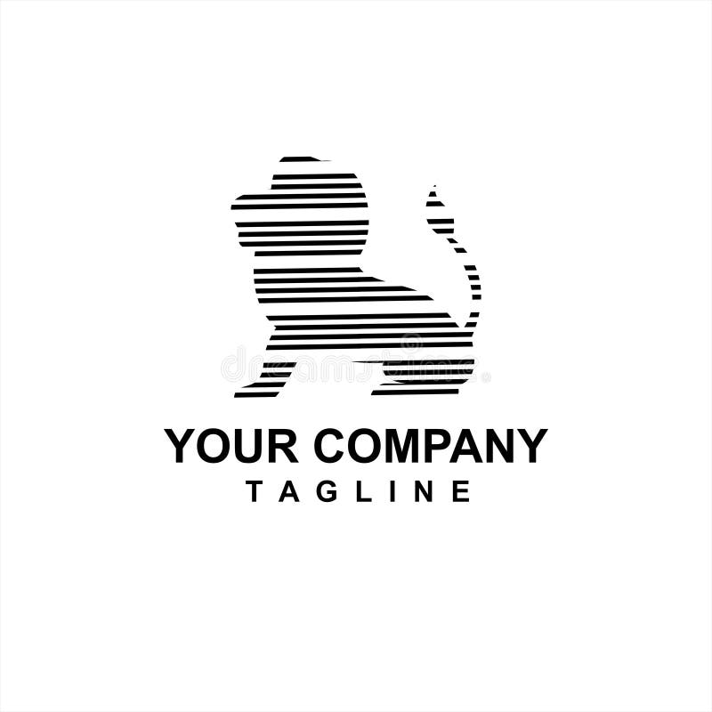 Digital Black Grey Strips Line Lion King Company Logo Stock Vector ...