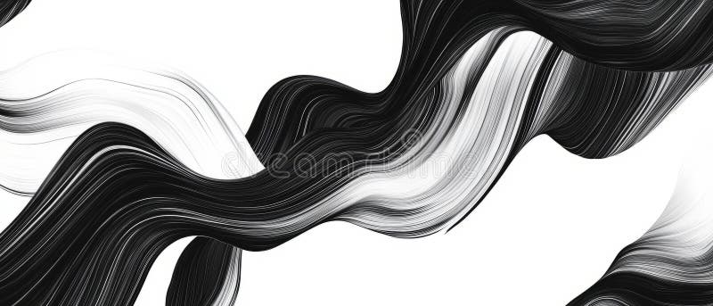 Digital Black Ink Patterns Create Seamless Curves on a White Background ...