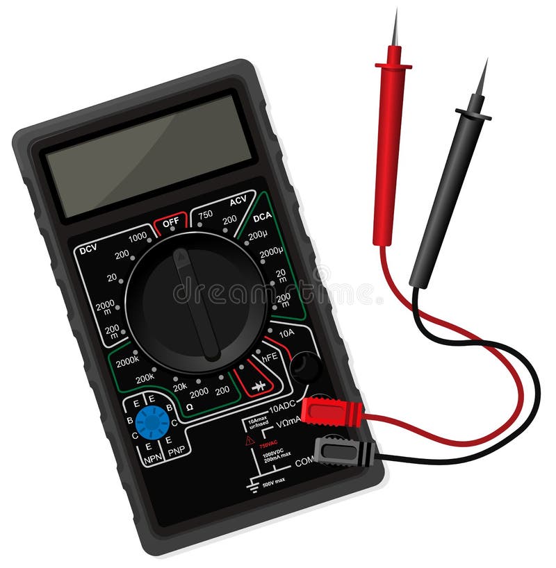 Digital Black Multimeter Vector Illustration Stock Vector ...