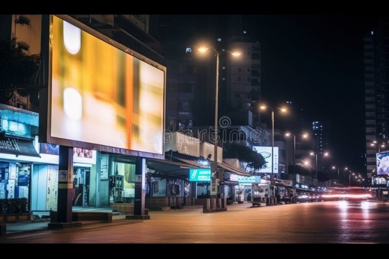 A Digital Blank Signboard is Available for Product Advertisement on the ...