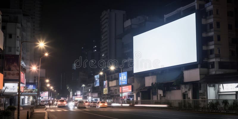 A Digital Blank Signboard is Available for Product Advertisement on the ...