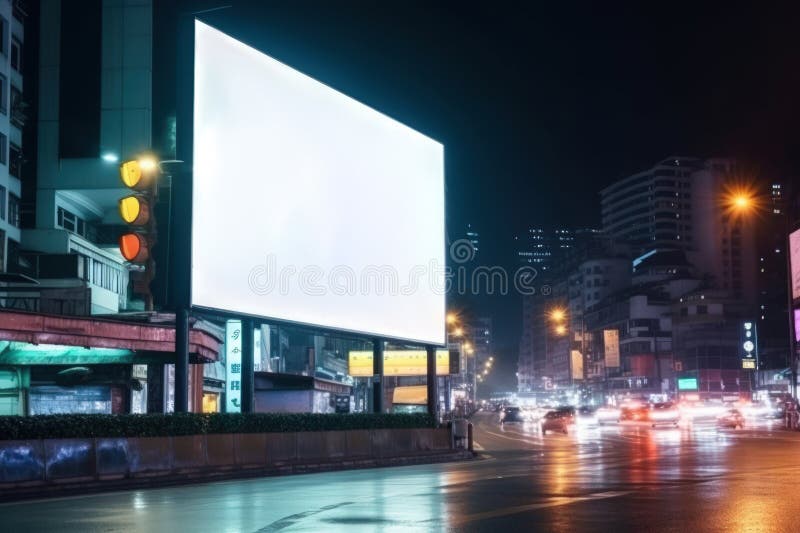 A Digital Blank Signboard is Available for Product Advertisement on the ...
