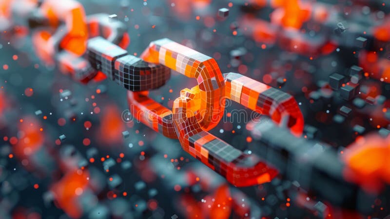 Digital Blockchain Chain Links Futuristic Network Setting Stock Photos ...