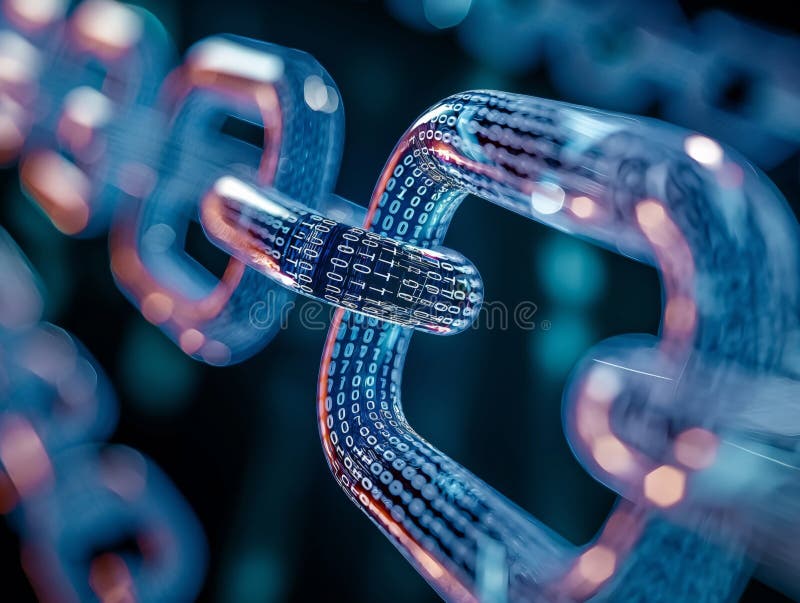 Digital Blockchain Concept stock image. Image of code - 312886305