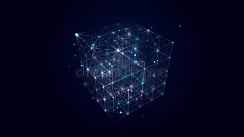 Digital Blockchain Concept. Data Storage in Separate Cells. Abstract Background . 3D Rendering ...