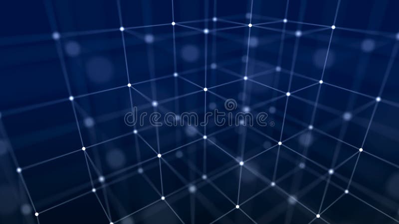 Digital Blockchain Concept Data Storage In Separate Cells Abstract Background With Dots And