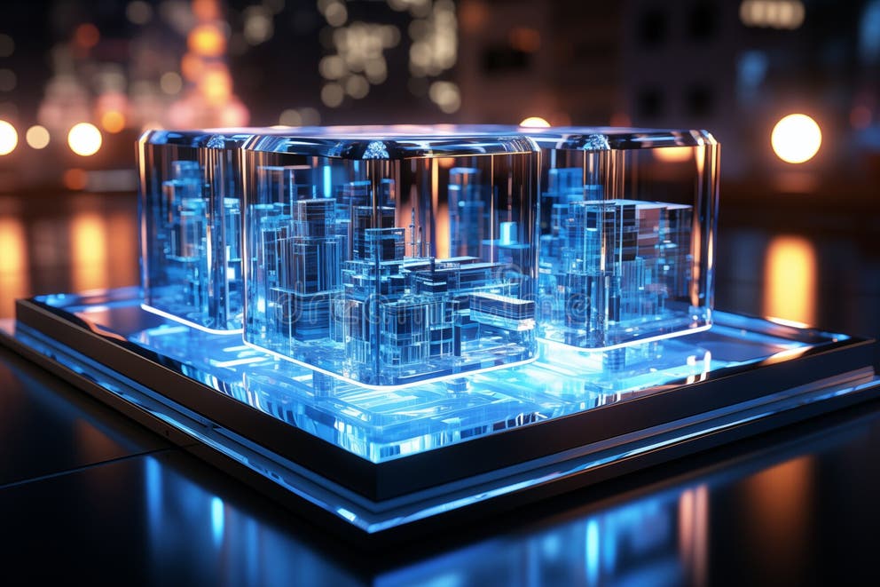 Digital Blocks or Cubes Constructs Database. by Generative Ai Stock ...