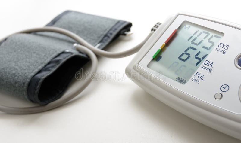 Digital Blood Pressure Mesuring Device on White Stock Image - Image of ...