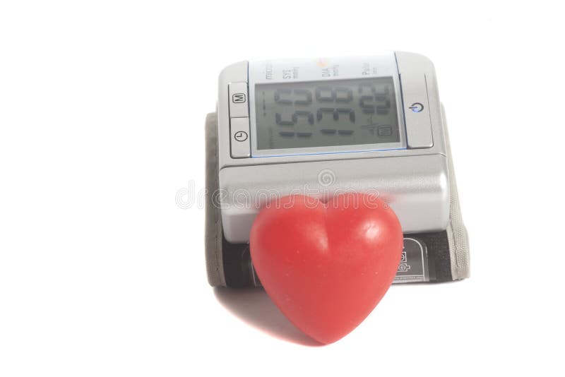 Digital Blood Pressure Meter with Heart Symbol Stock Photo - Image of ...