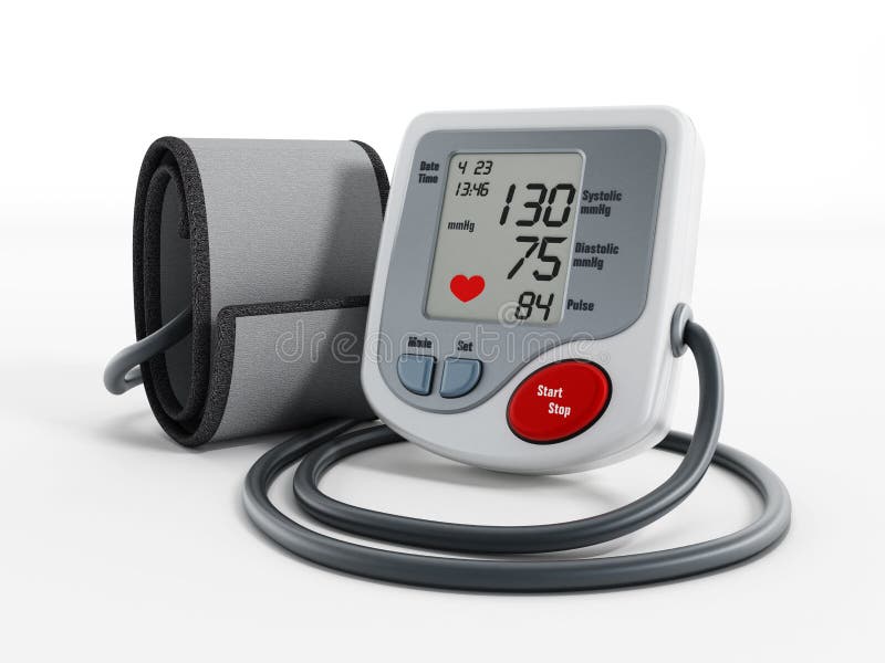 Digital Blood Pressure Monitor Vector Flat Design Stock Vector ...