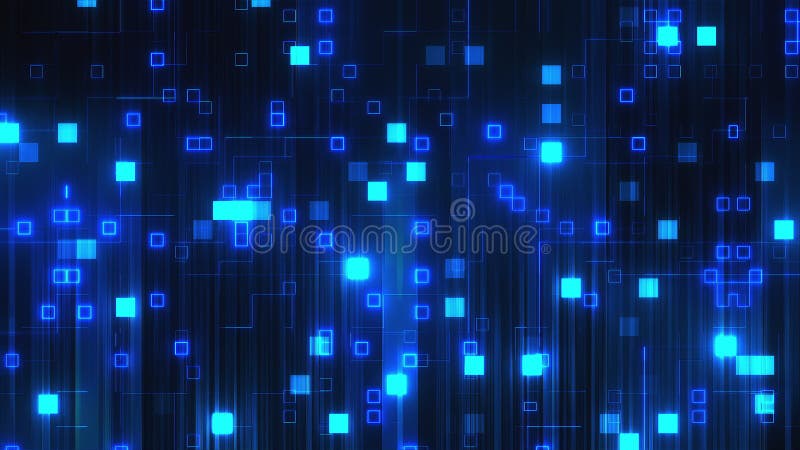 Digital Blue Backdrop with Blocks and Lines Stock Video - Video of cube ...