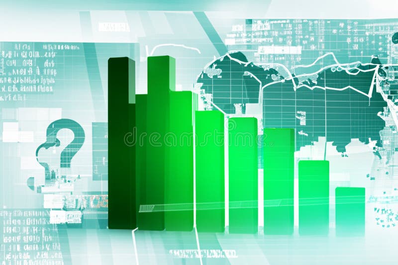 Digital Blue Bar Graph with Growing Business Concept. Stock Image ...