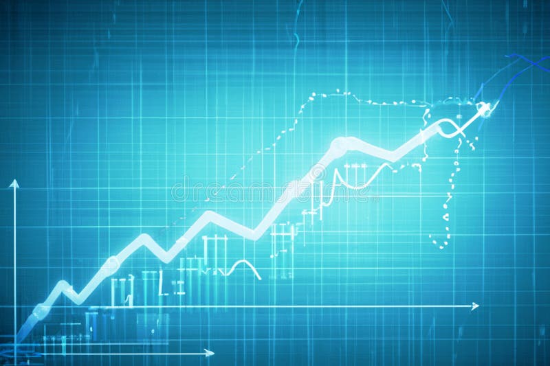 Digital Blue Bar Graph with Growing Business Concept. Stock Photo ...