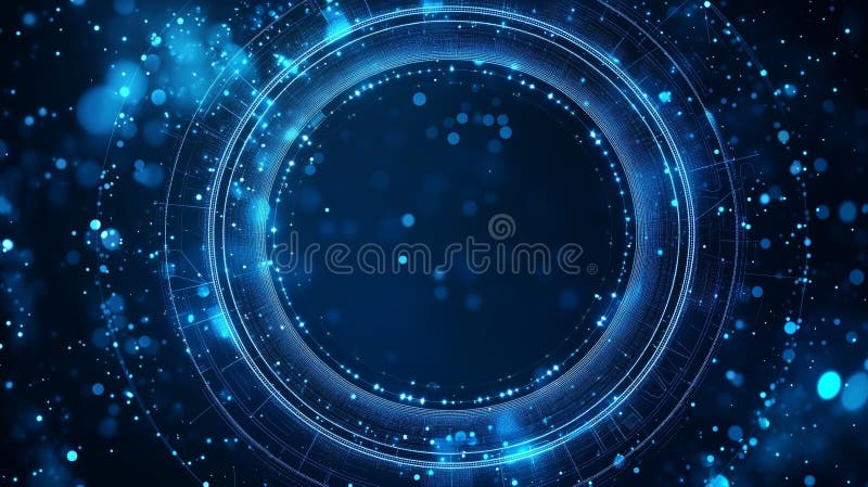 Digital Blue Circular Technology Background Stock Illustration ...