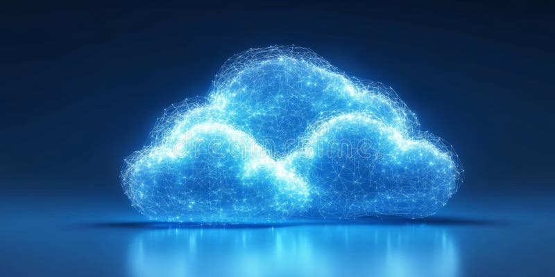 Digital Blue Cloud Network Illustration Representing Virtual ...