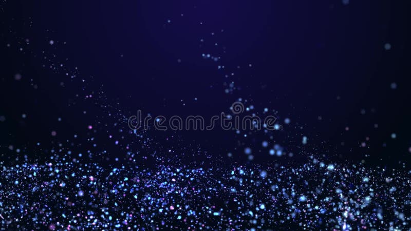 Digital Blue Color Particles and Bokeh Motion Abstract Background Stock ...