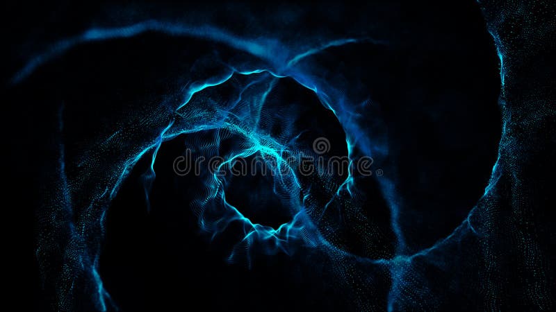 Digital Blue Color Particles Twist Abstract Background Stock ...