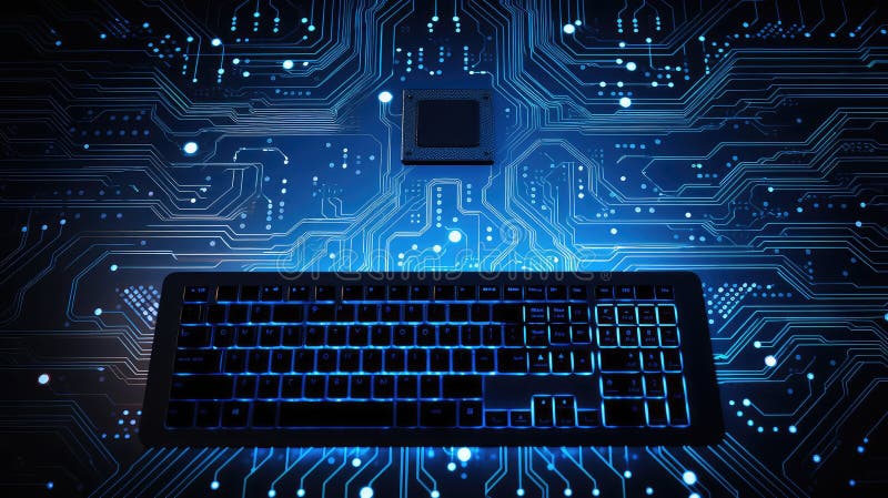 Digital Blue Computer Technology Background Stock Illustration ...