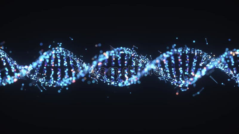 Digital Blue DNA Helix Rotating in Seamless Loop Stock Video - Video of ...