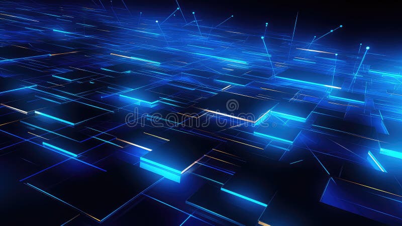 Digital Blue Electronic Background Stock Illustration - Illustration of ...