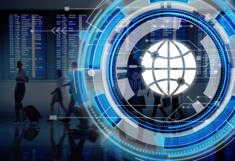 Digital Blue Hud Interface Global Concept Stock Illustration ...