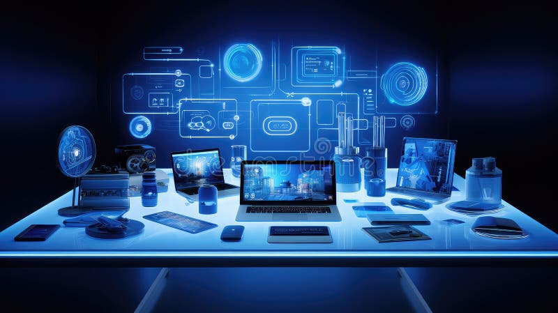 Digital Blue Innovation Background Stock Illustration - Illustration of ...