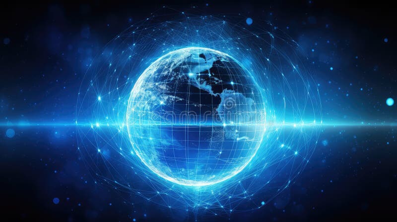 Digital Blue Internet Background Stock Illustration - Illustration of ...