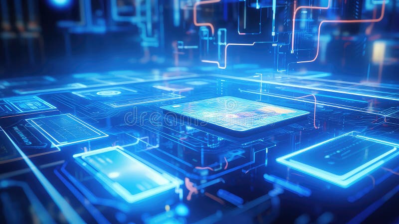 Digital Blue Internet Background Stock Illustration - Illustration of ...