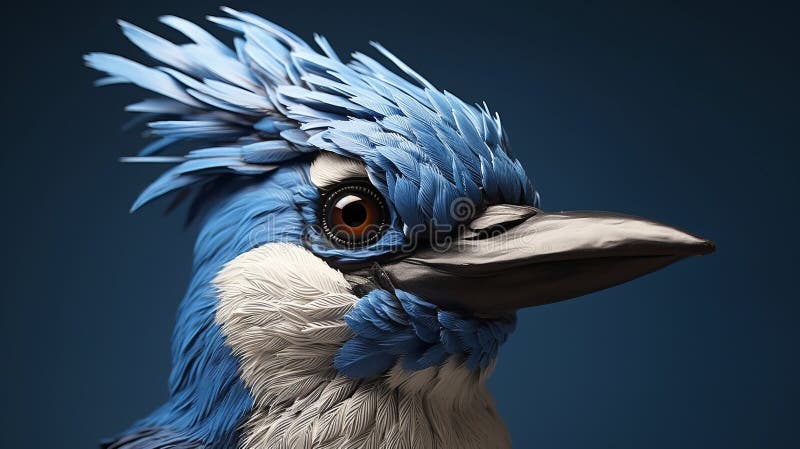 Digital Blue Jay Artwork with 3d Model in the Style of Yanjun Cheng ...