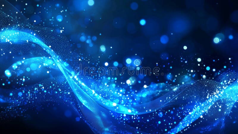 With a Digital Blue Light Effect, this Abstract Wave Technology ...