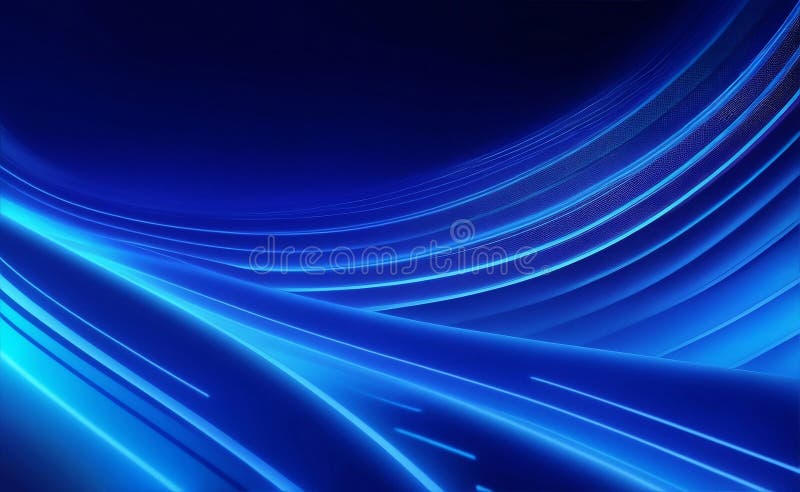 Digital Blue Neon Wave Background, Generative AI Illustration Stock ...