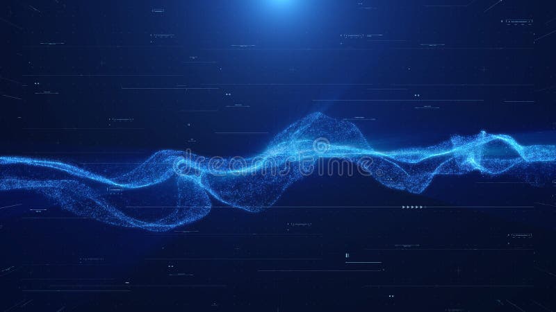 Digital Blue Organic Wave Fluid on Hud System Futuristic Element ...