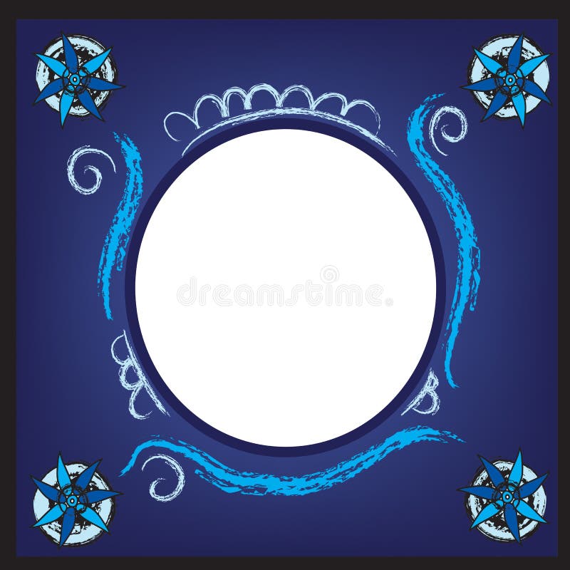 Digital Blue Picture Frame stock illustration. Illustration of poster ...