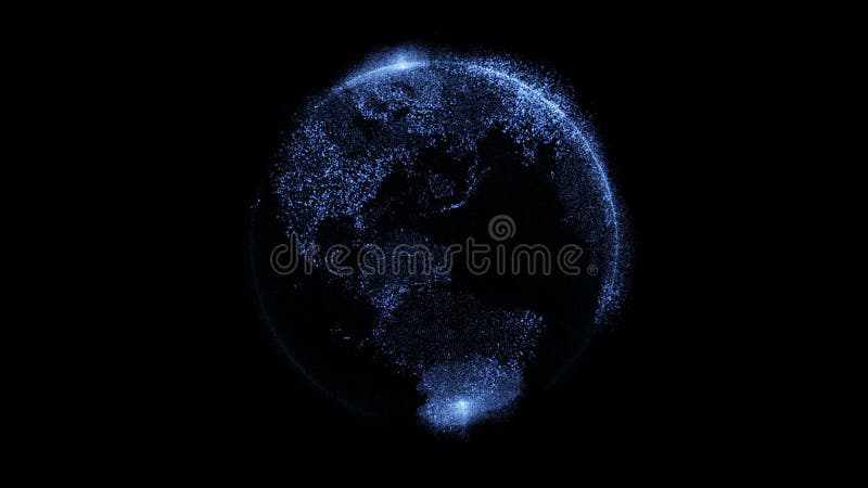 3D Glossy Planet Earth Rotation Animation. World Map with Borders of ...