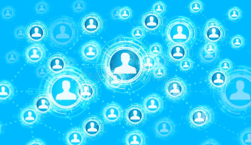 Digital Blue Social Network 3D Rendering Stock Illustration ...