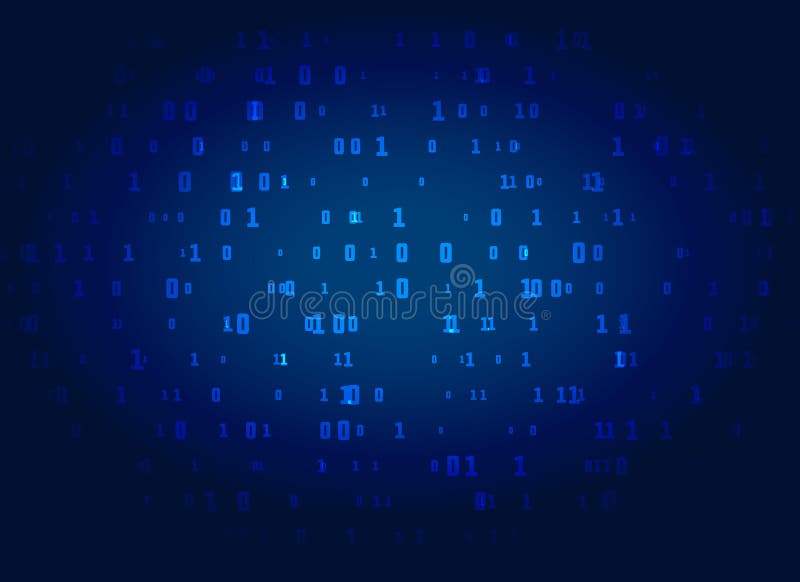 Digital Blue Technology Background with Binary Numbers Stock Vector ...
