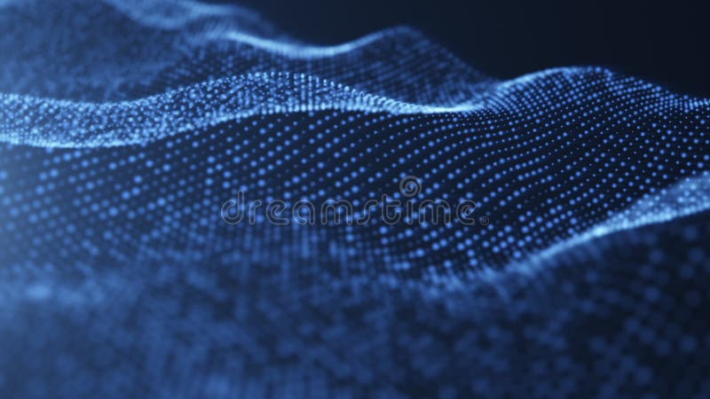 Digital Blue Wave Particles Background, 3d Rendering Stock Video ...
