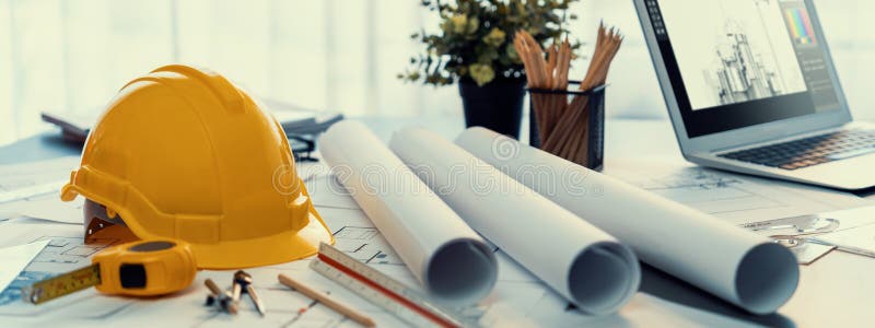 Digital Blueprint by Architecture Design Software on Laptop Screen ...